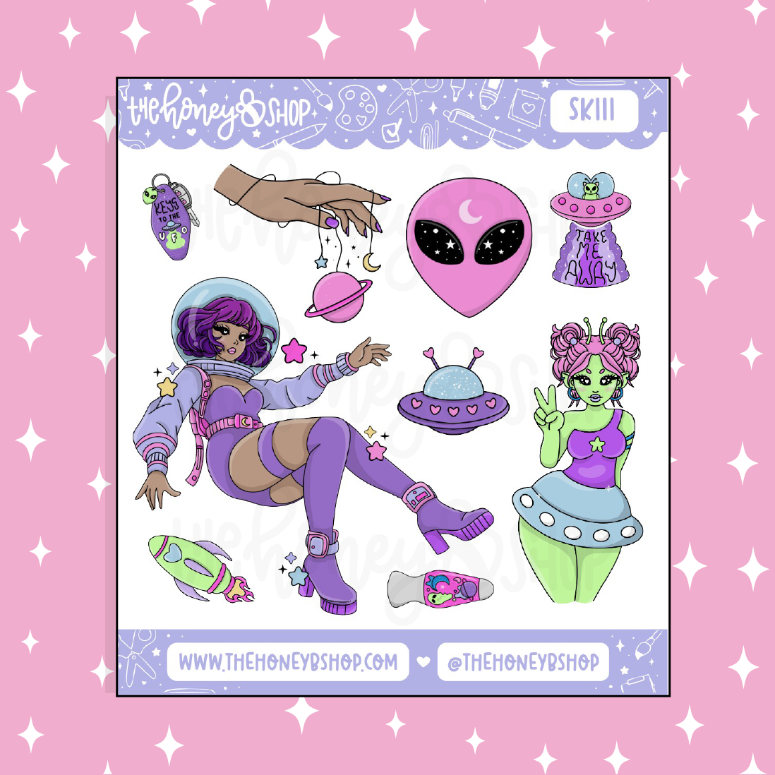 Supernova Babe Deco Doodle Sticker | Choose your Skin Tone! – TheHoneyBShop