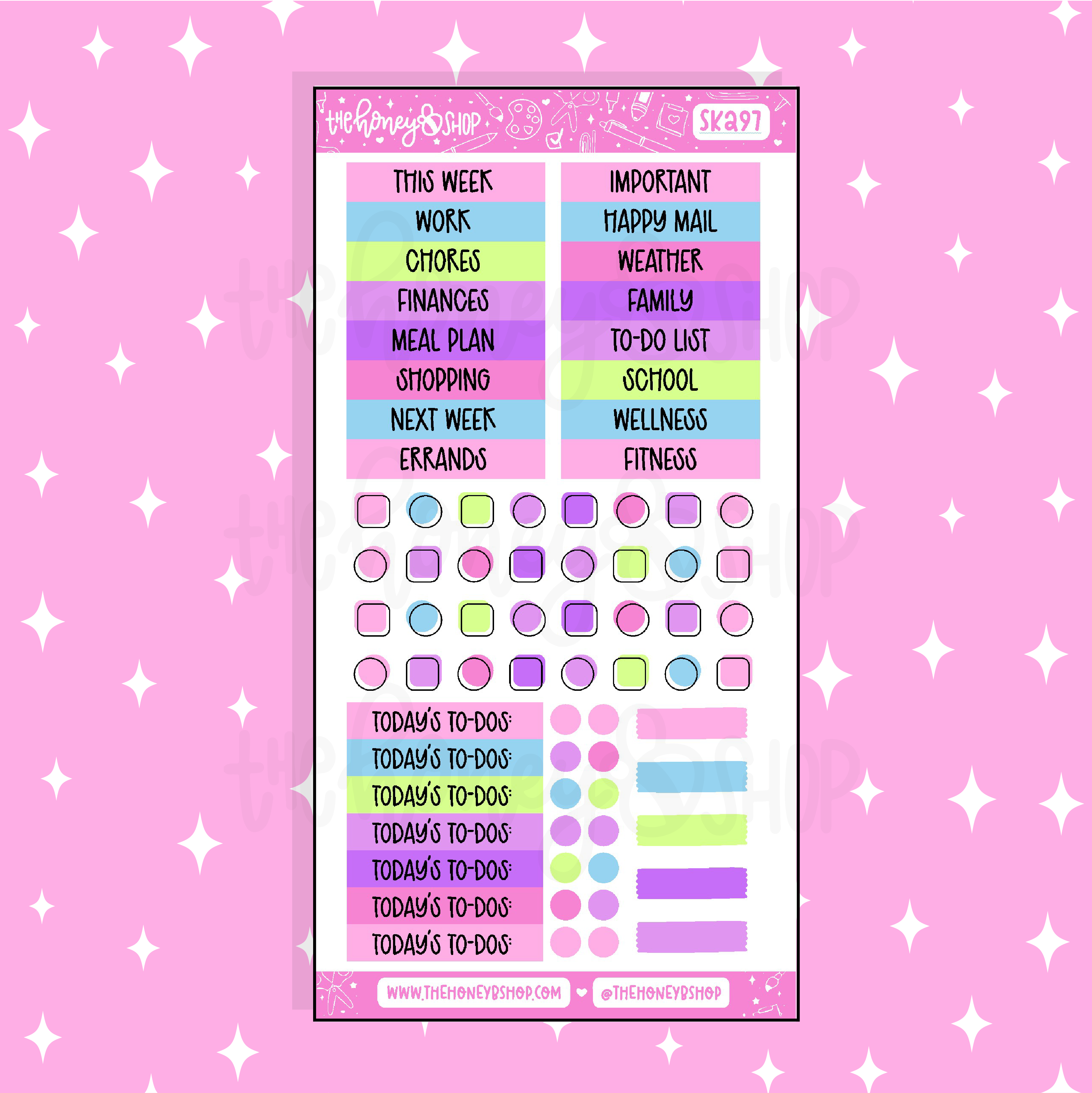 Y2K Headers + Bullet Points Doodle Sticker | A La Carte – TheHoneyBShop