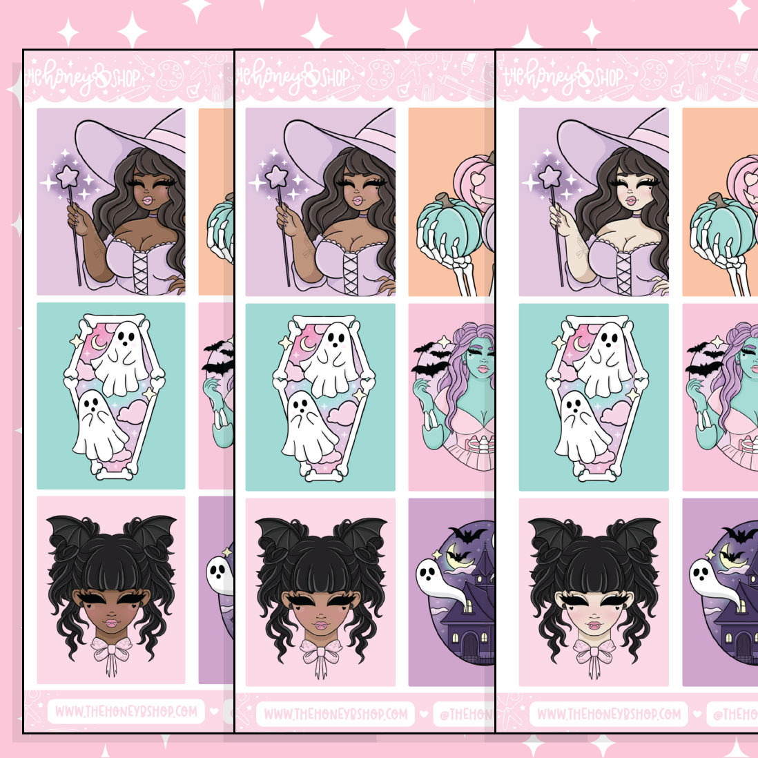 Pastel Spooky Full Boxes Doodle Sticker | October Patreon | Choose you ...