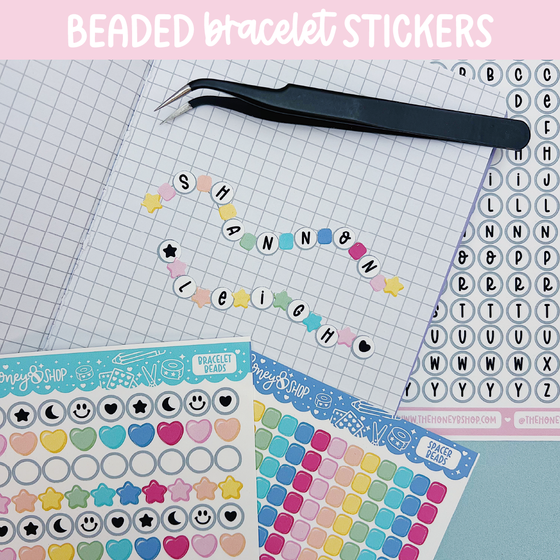 DIY Beaded Bracelet Sticker Bundle | 3 Sheets Included – TheHoneyBShop