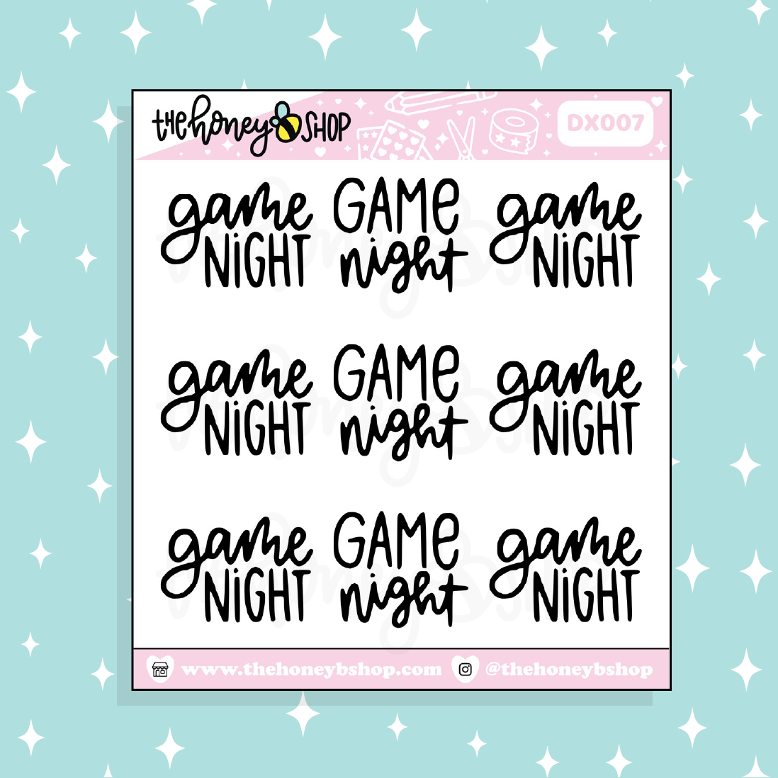 Game Night Doodle Sticker – TheHoneyBShop
