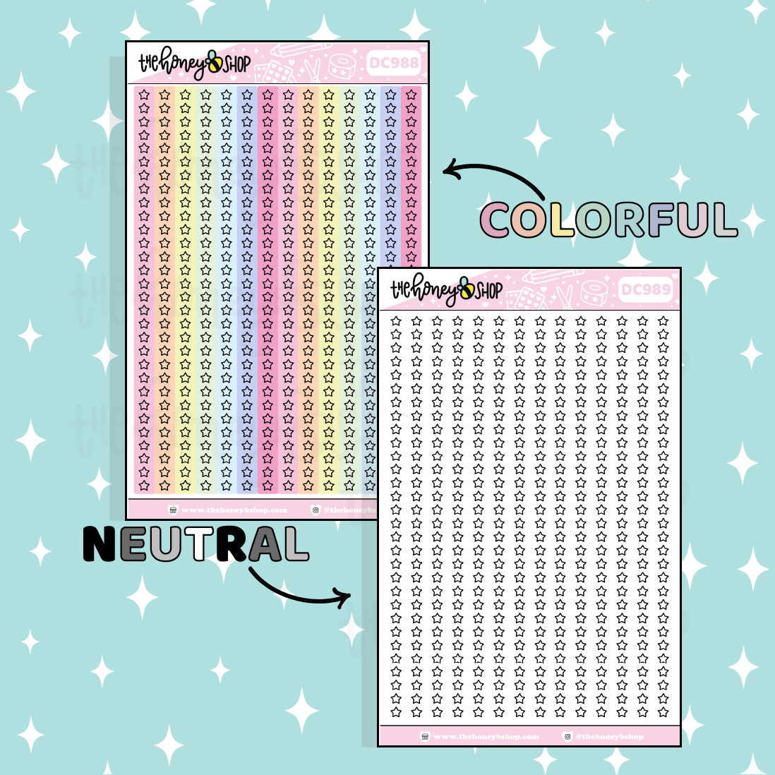 Star Checklist Strip Sticker | Choose Your Color Option! – TheHoneyBShop