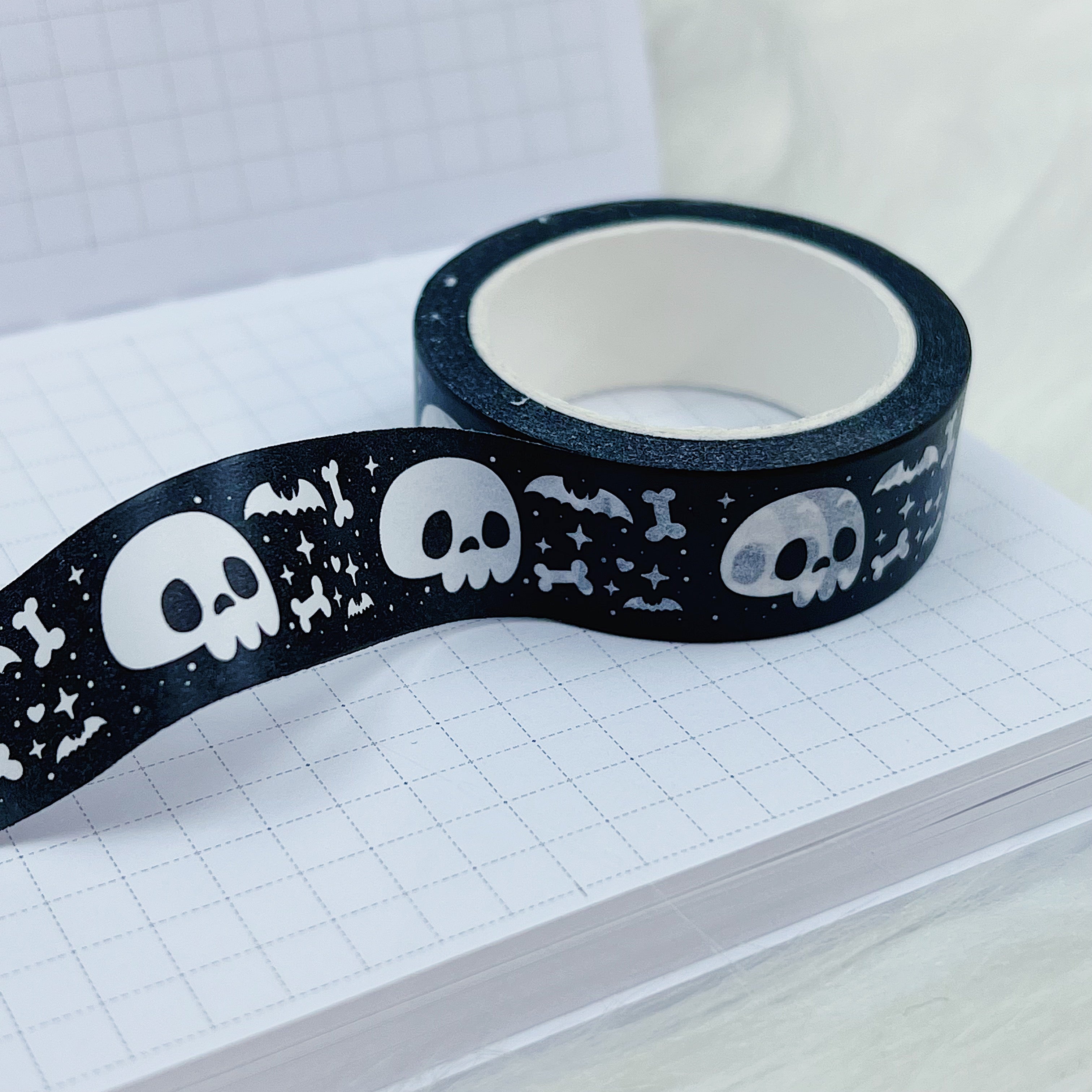 Skele + Bones Black Washi Tape | 15MM – TheHoneyBShop
