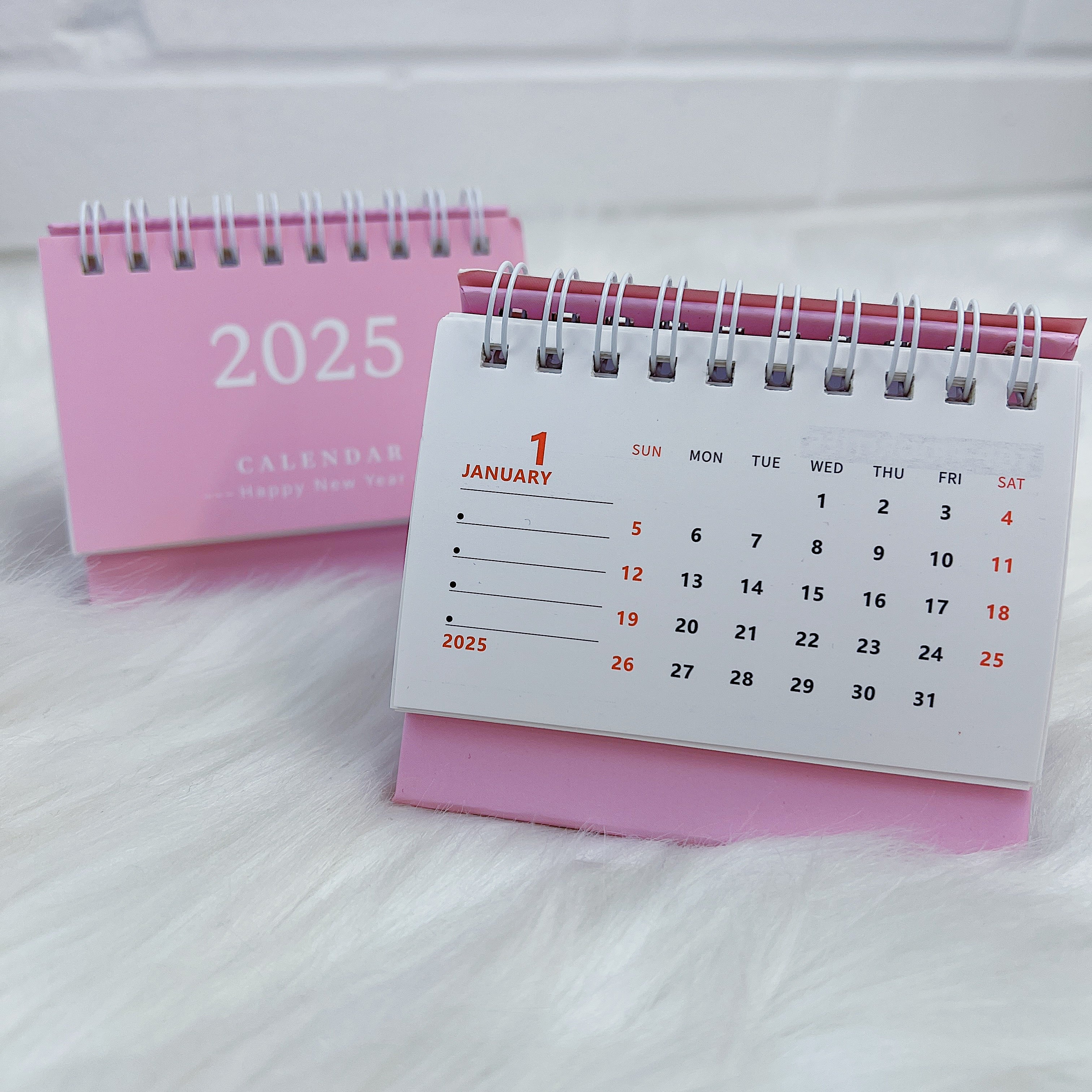 2025 Pink Mini Desk Calendar | Jan - Dec Calendar – TheHoneyBShop