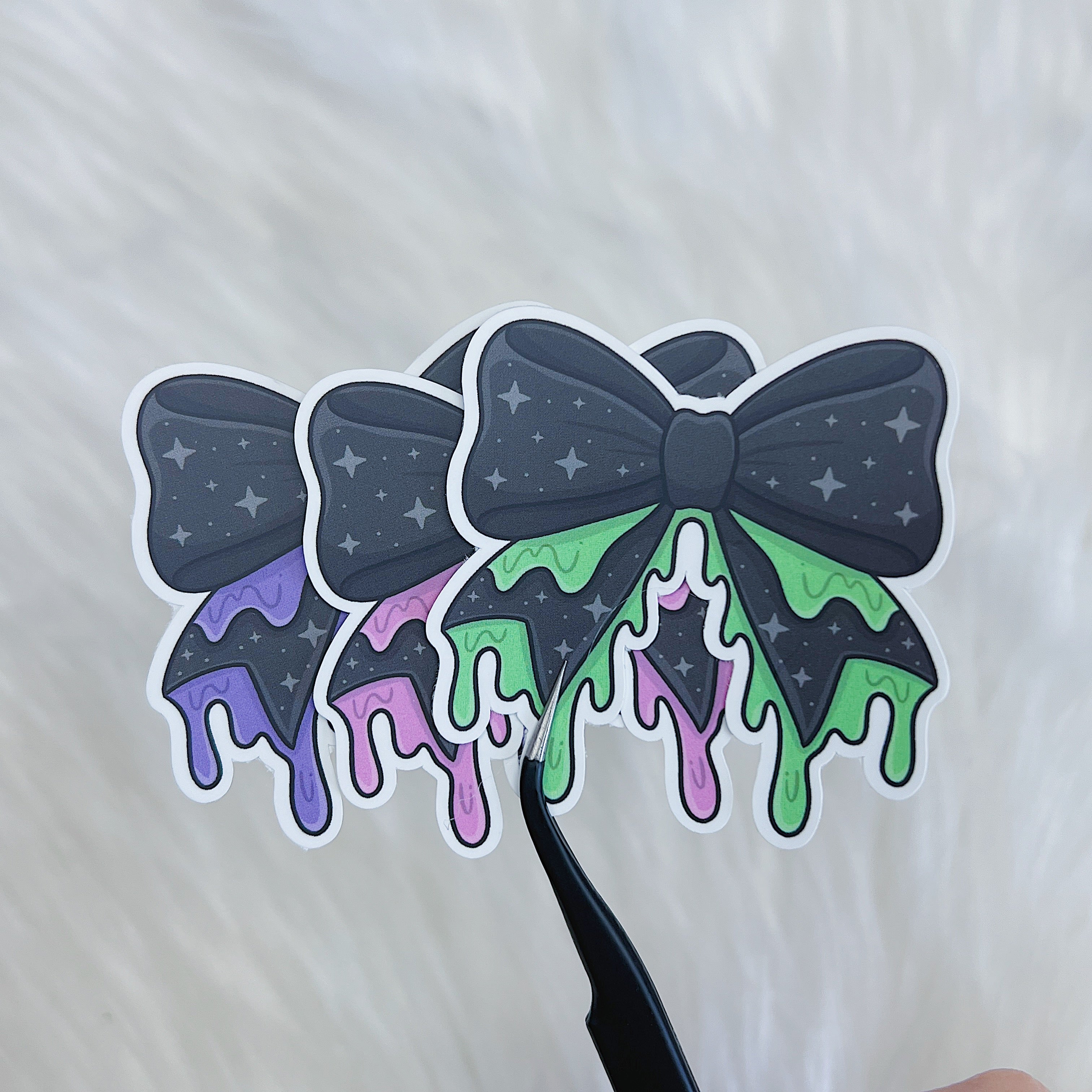 Drippy Bow Vinyl Sticker Die Cut | Choose Your Color Option ...