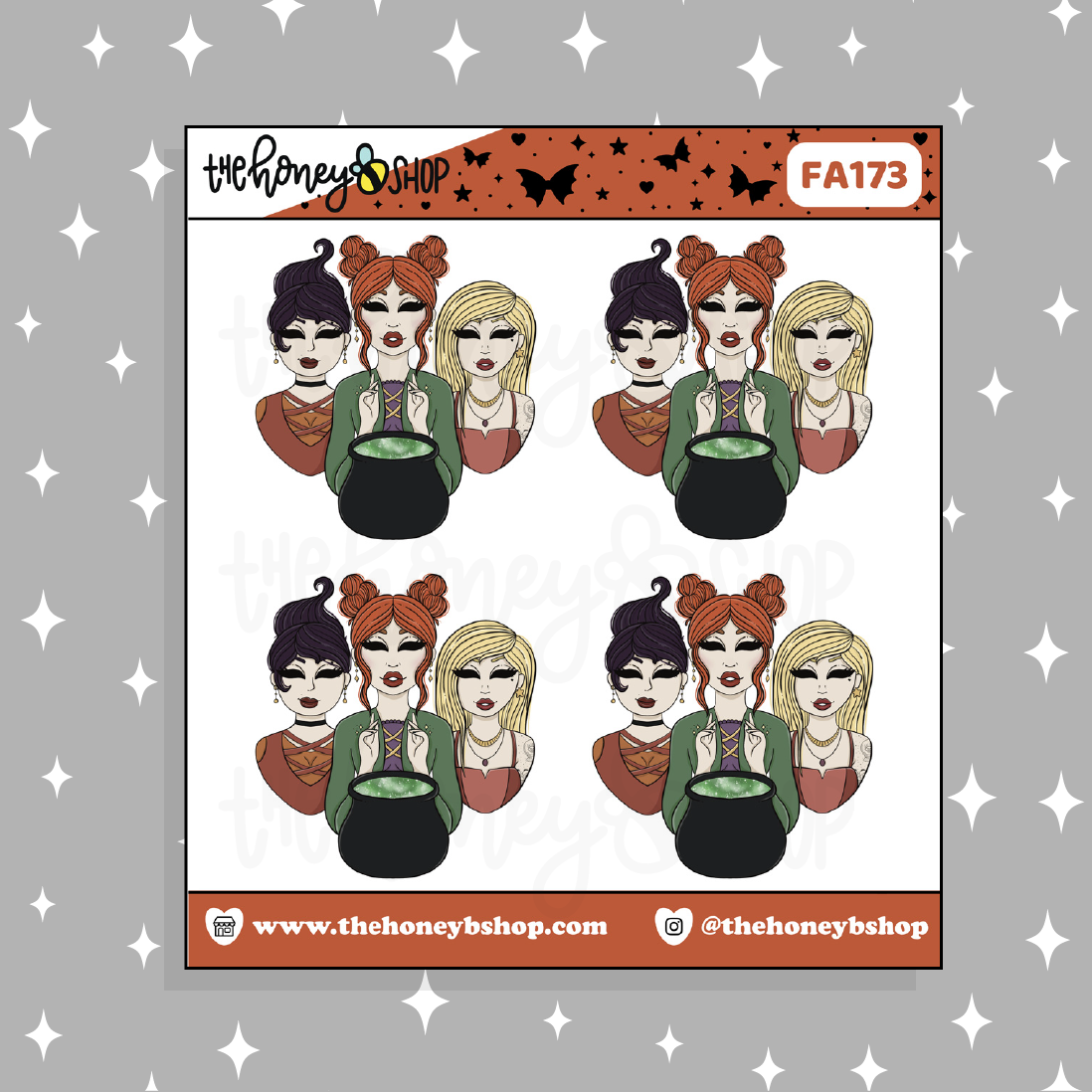 Hocus Pocus Babes Doodle Sticker | Choose your Skin Tone! – TheHoneyBShop