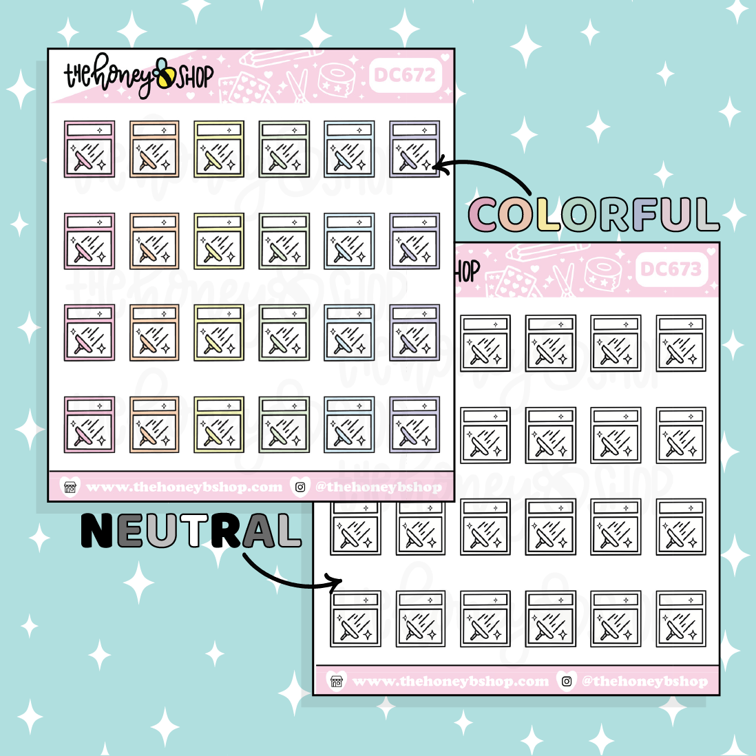 Window Cleaning Doodle Sticker | Choose Your Color Option! – TheHoneyBShop