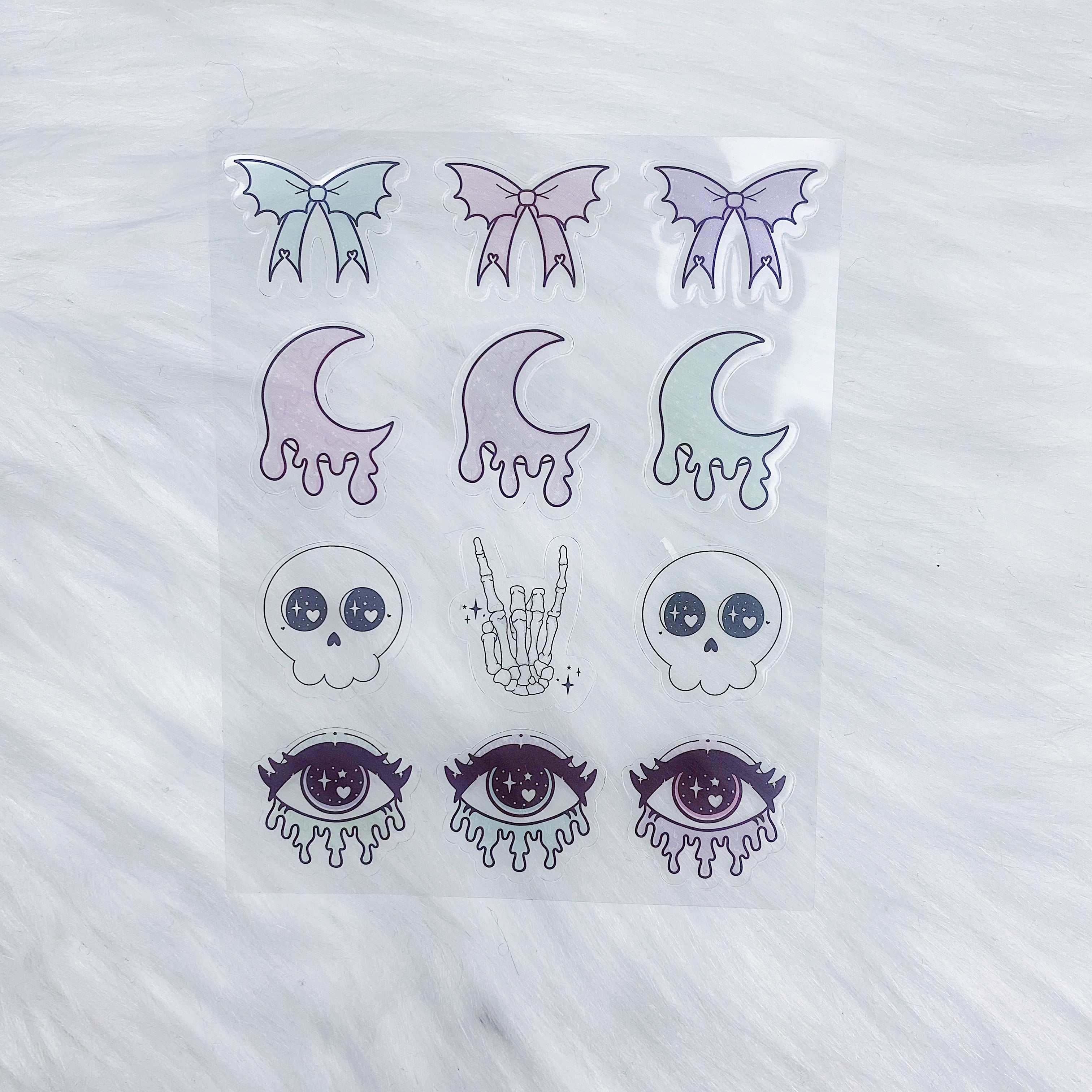 Clear Pastel Goth Doodle Sticker Sheet – TheHoneyBShop